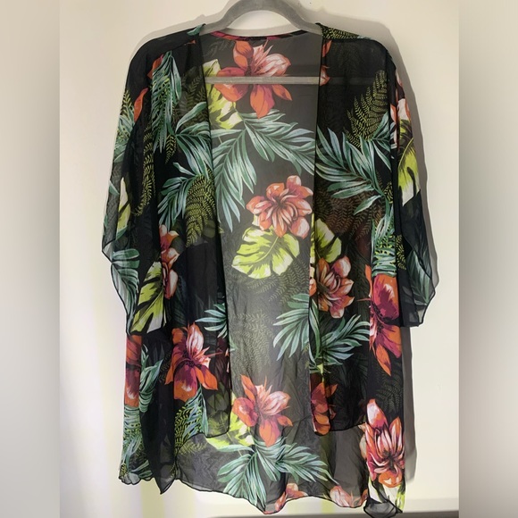 Live 4 Truth | Swim | Tropical Floral Sheer Open Cover Up Size Os ...